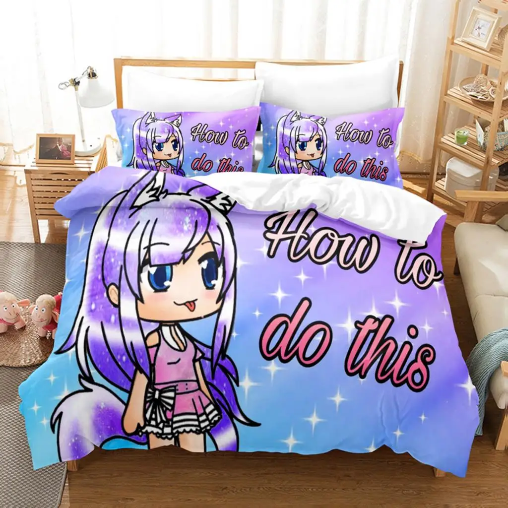 3D Print Anime Kawaii The Gacha Girl Bedding Sets Duvet Cover Set With ...