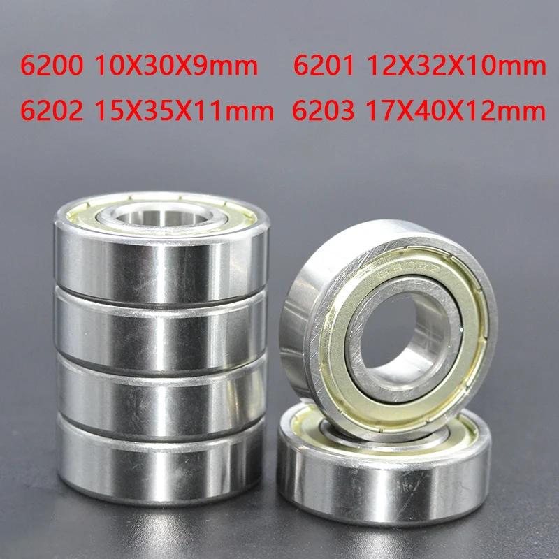 10PCS 6200 6201 6202 6203ZZ 2RS 15*35*11MM Metal Seal High Quality Deep ...