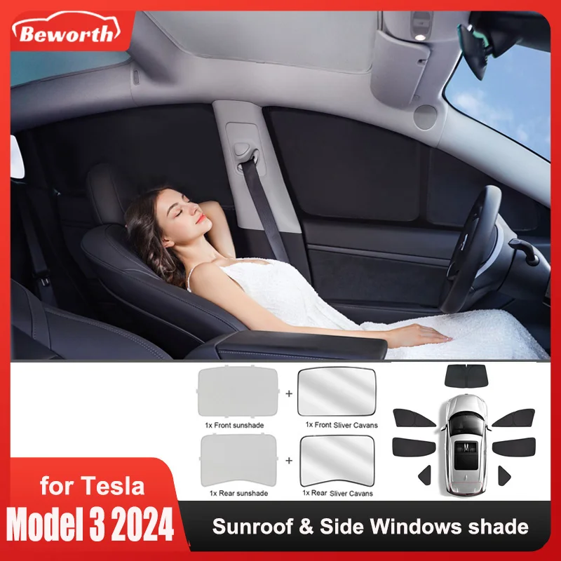 Sun-Roof-Shade-For-Tesla-Model-3-Highland-2024-Side-Window-Privacy ...