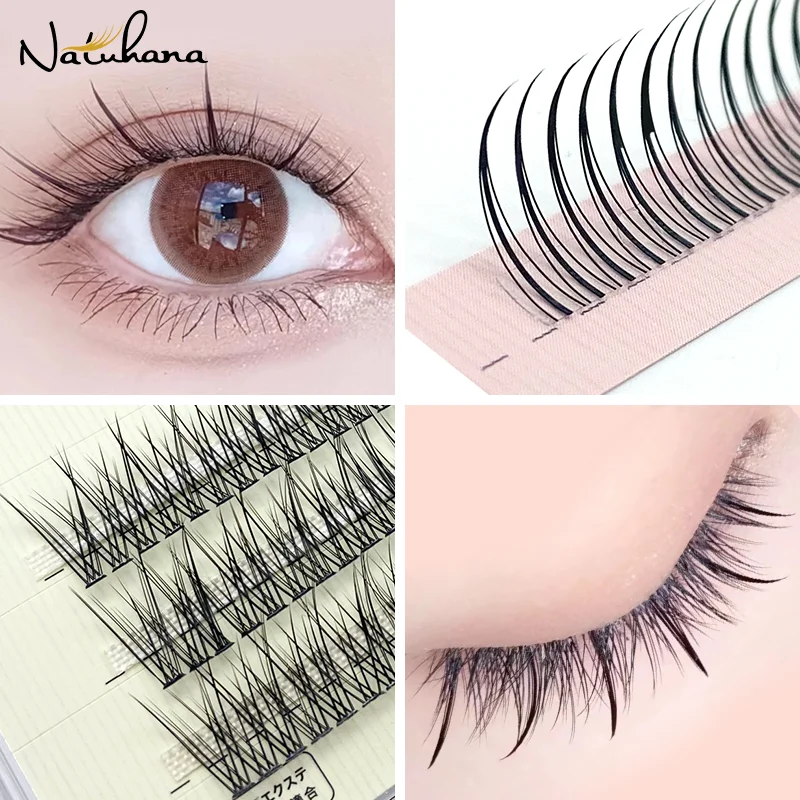 NATUHANA DIY Fish Tail Eyelashes A Shaped False Lashes Extension ...