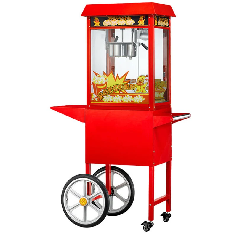 Commercial Popcorn Making Machine With Cart Wheels & 8 Ounce Kettle for ...