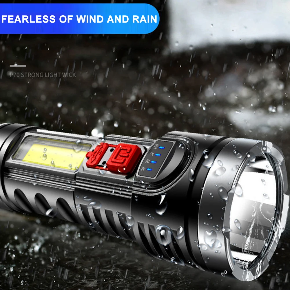 Powerful USB Rechargeable LED Flashlight | 4 Lighting Modes | Tactical ...