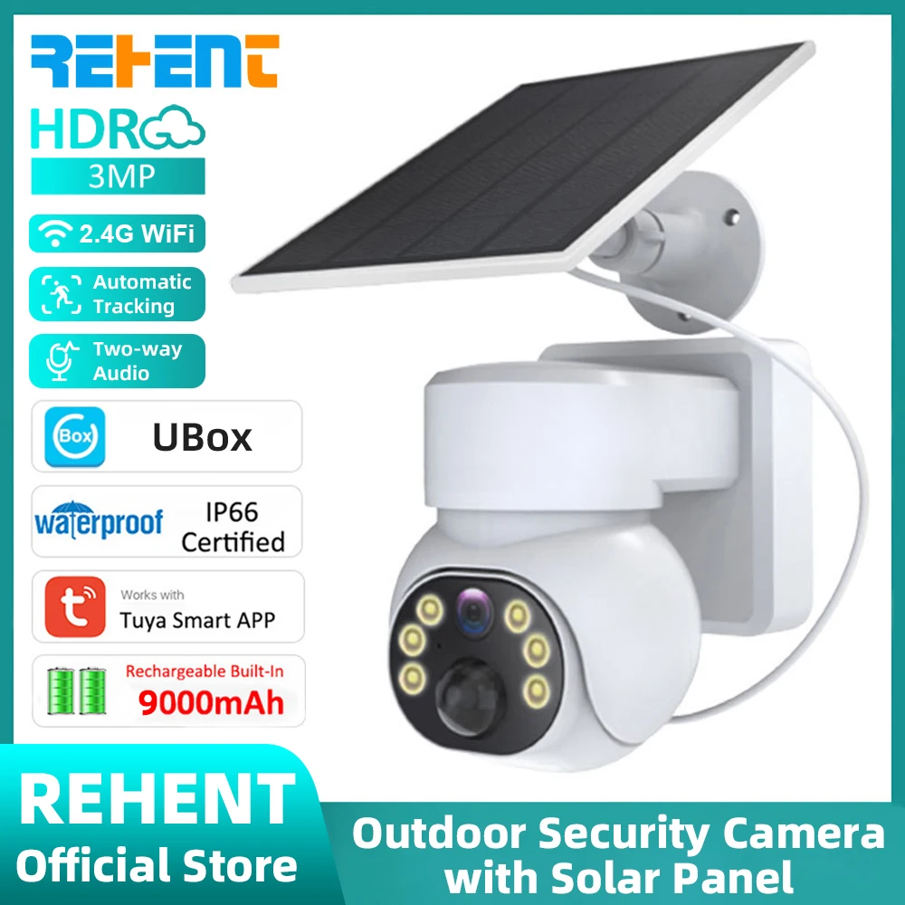UBox-3MP-Outdoor-WIFI-Security-Camera-9000mAh-PIR-Detection-Waterproof ...