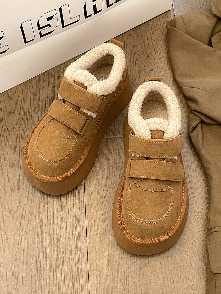 Women-Round-Toe-Female-Shoes-Loafers-Fur-Clogs-Platform-All-Match-New ...