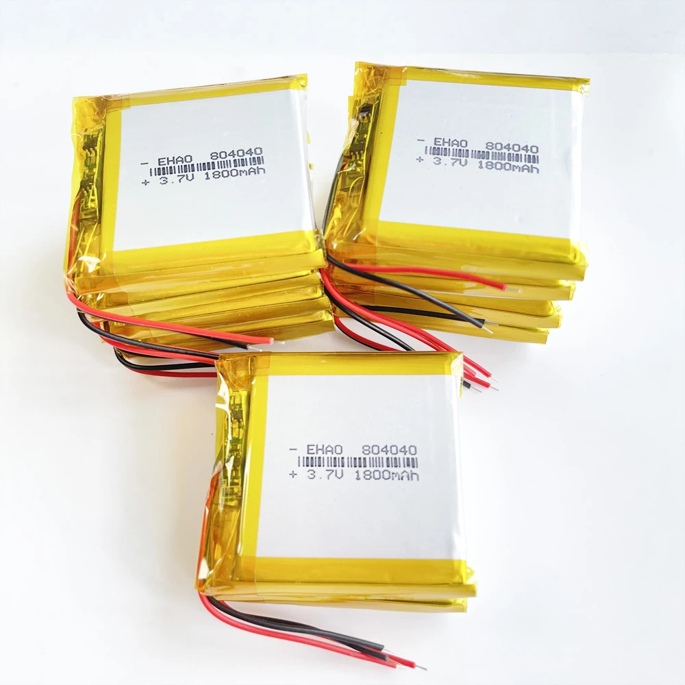 10 Pcs Ehao 804040 3.7v 1200mah Lipo Polymer Lithium Rechargeable ...