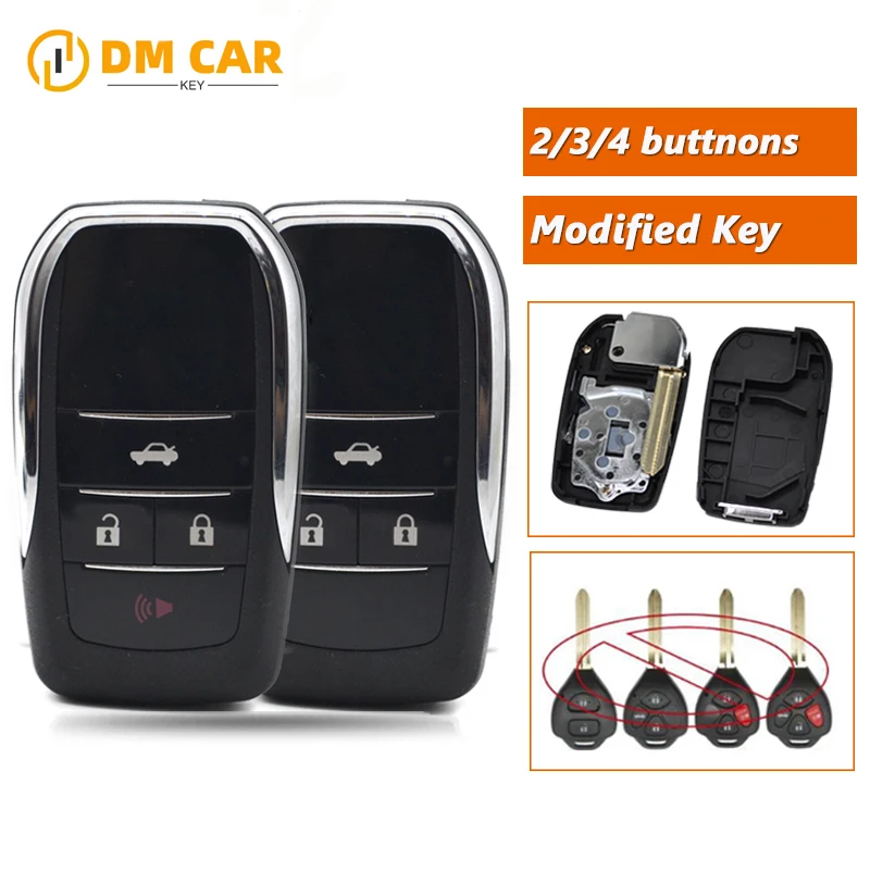 Upgrade modified flip key Shell Cover 2/3/4 buttons for Toyota RAV4 ...