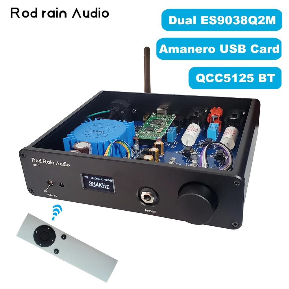 Rod Rain Audio A10 Dual Es9038q2m Dac Qcc5125 Bluetooth Ldac Amanero ...