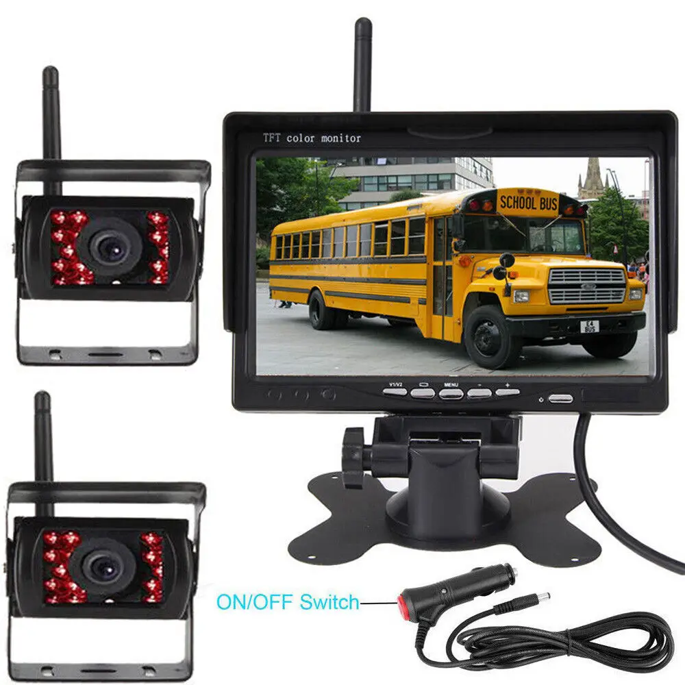 2x-Wireless-Car-Backup-Rear-View-Cameras-w-7-Monitor-for-Caravan ...