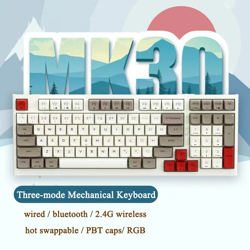 97-Keys-RGB-Gaming-Wireless-Keyboard-Hot-Swap-Mechanical-Bluetooth ...