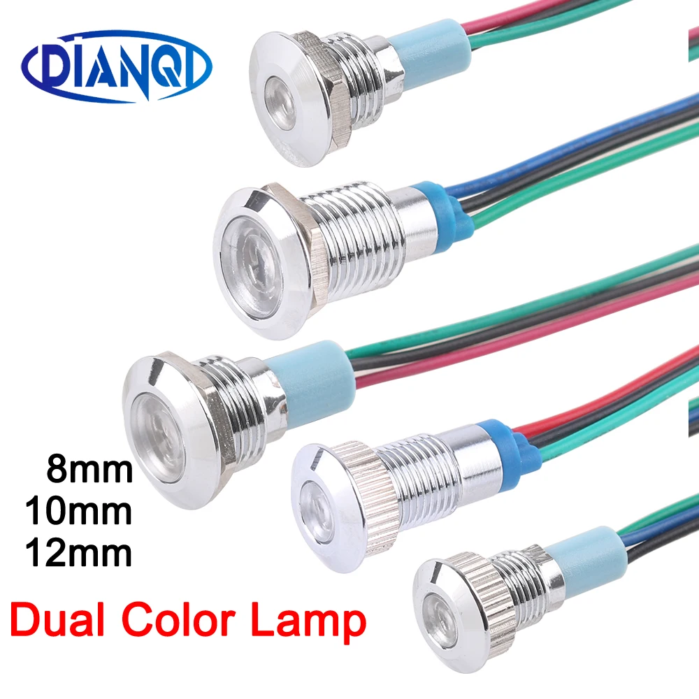 LED-Metal-Indicator-Light-8mm-Waterproof-Signal-Lamp-Dot-With-Wire-Red ...