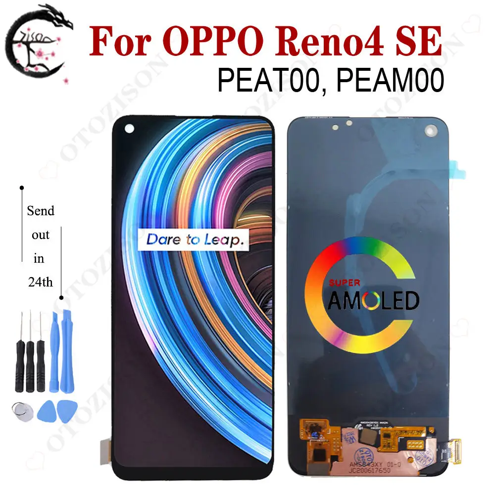 OPPO Reno4 SE 스크린용 AMOLED LCD 디스플레이, 프레임 터치 센서 디지타이저 어셈블리 교체 Reno 4 SE ...
