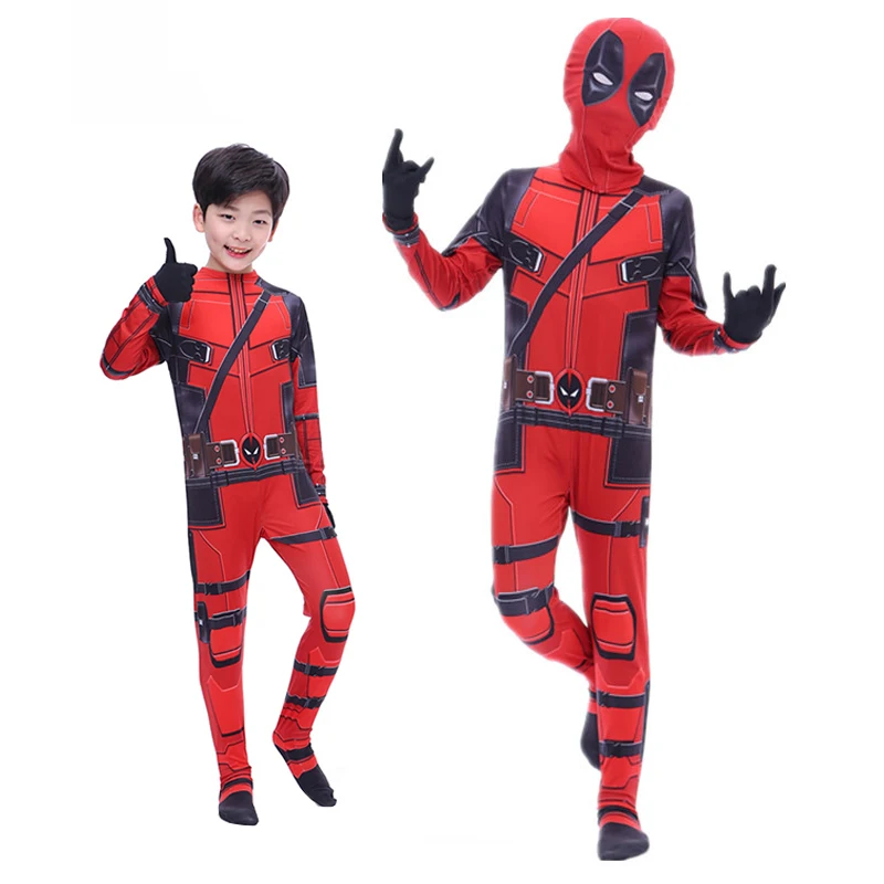 Deadpool-Costume-Kids-Cosplay-Mask-Suit-Jumpsuit-Superhero-Deadpool ...
