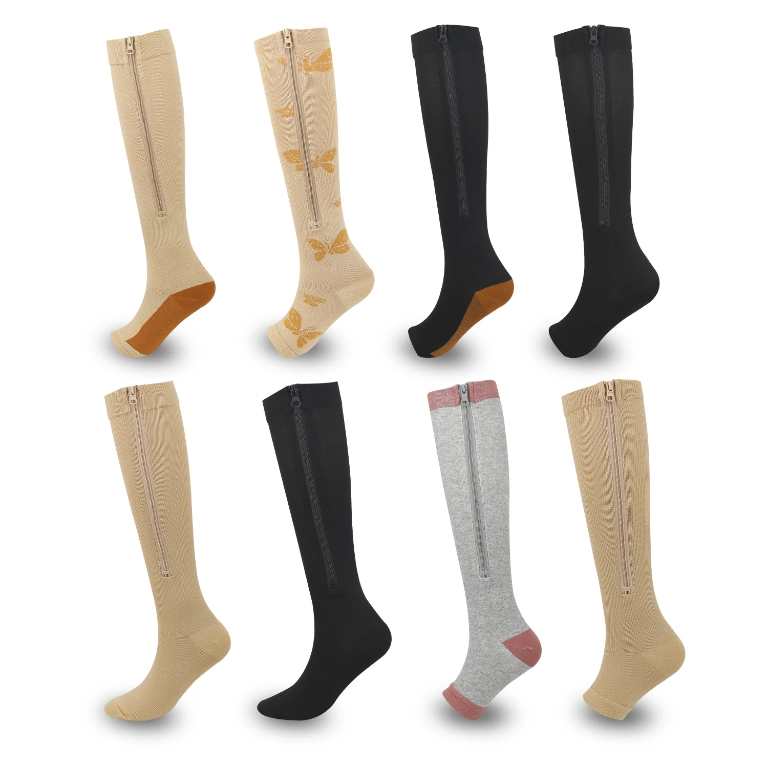 Sports-compression-zip-socks-long-leg-stretch-socks-new-toe-compression ...