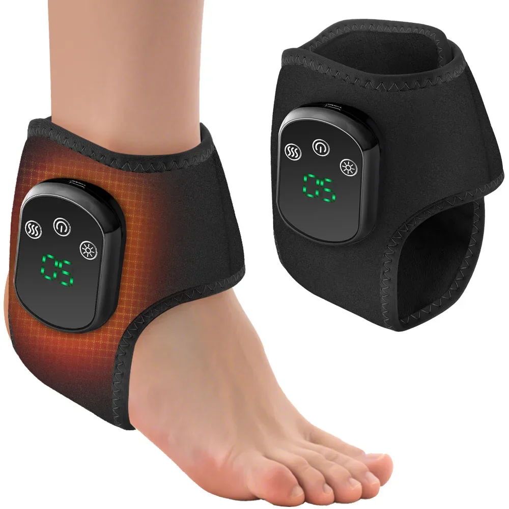 Electric Ankle Massager Vibration Hot Compress Foot Ankle Protection ...