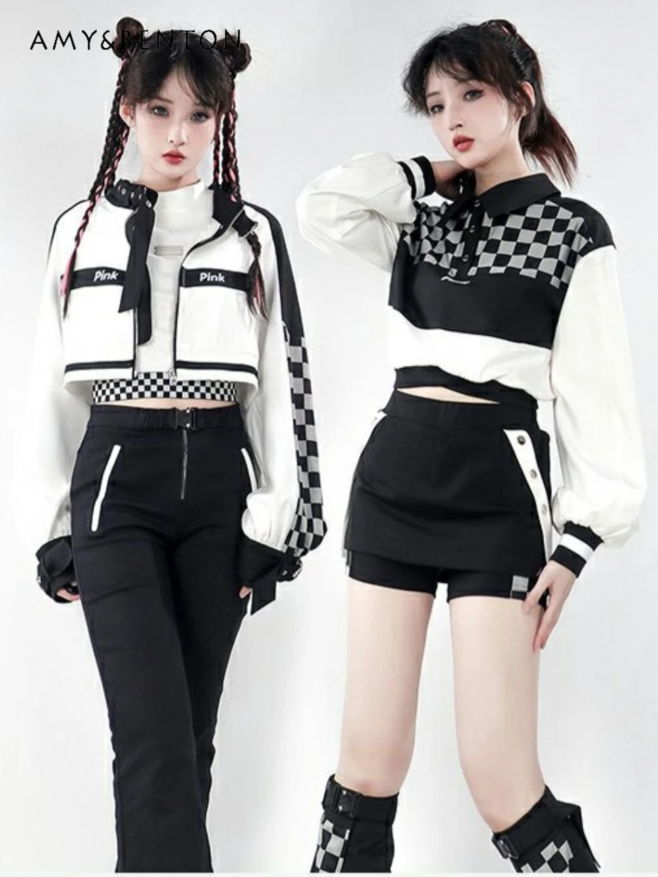 Spring Summer New Hot Girl Y2K Street Color Matching Coat High Waist ...