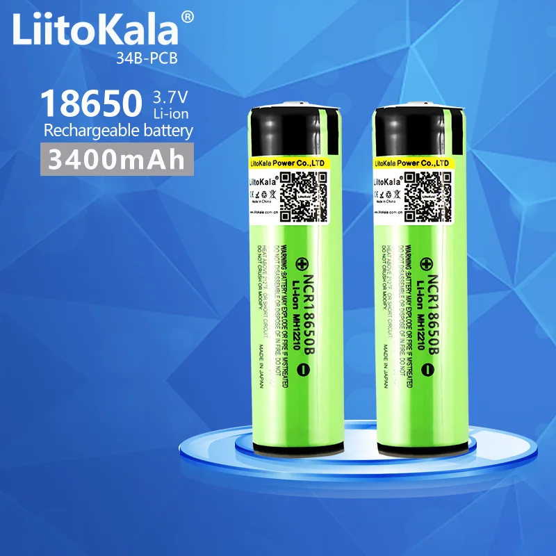 Hot Original LiitoKala 18650 3400mah NCR18650B 3.7 v 3400 mah 18650 ...