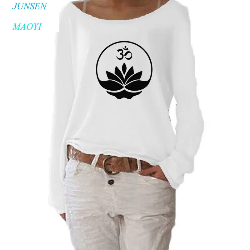 Camiseta-de-algod-n-con-estampado-de-meditaci-n-Om-Zen-para-mujer-ropa ...