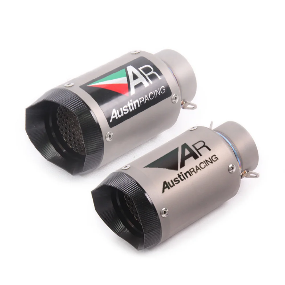 60mm Universal Modified Motorcycle Muffler Sports Car AR Exhaust Pipe ...