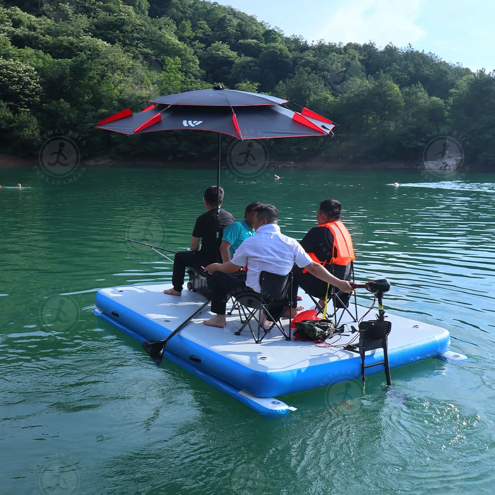 Lake-Pool-Fishing-Deck-System-Pvc-Pontoon-Inflatable-Water-Platform-Air ...