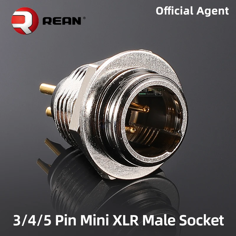 NEUTRIK REAN Mini XLR Male Connector 3 4 5 Pole Copper Gold Plated Pin ...