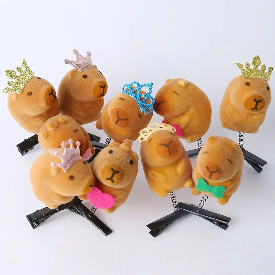 10-100PCS-Kawaii-Hair-Clip-Fashion-Children-Bow-3D-Capybara-Animal ...