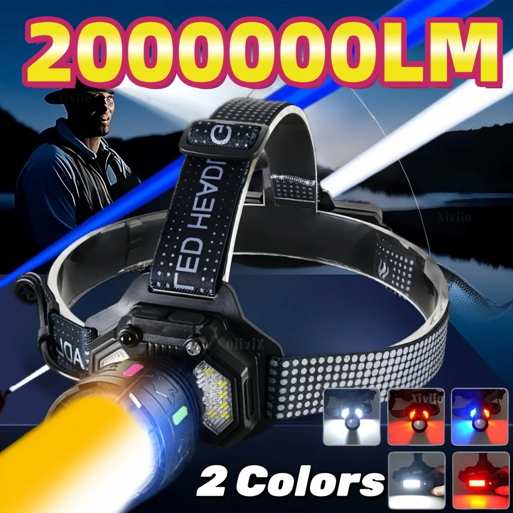 2000000LM Super Bright LED Headlight High Lumen Infrared Sensor ...