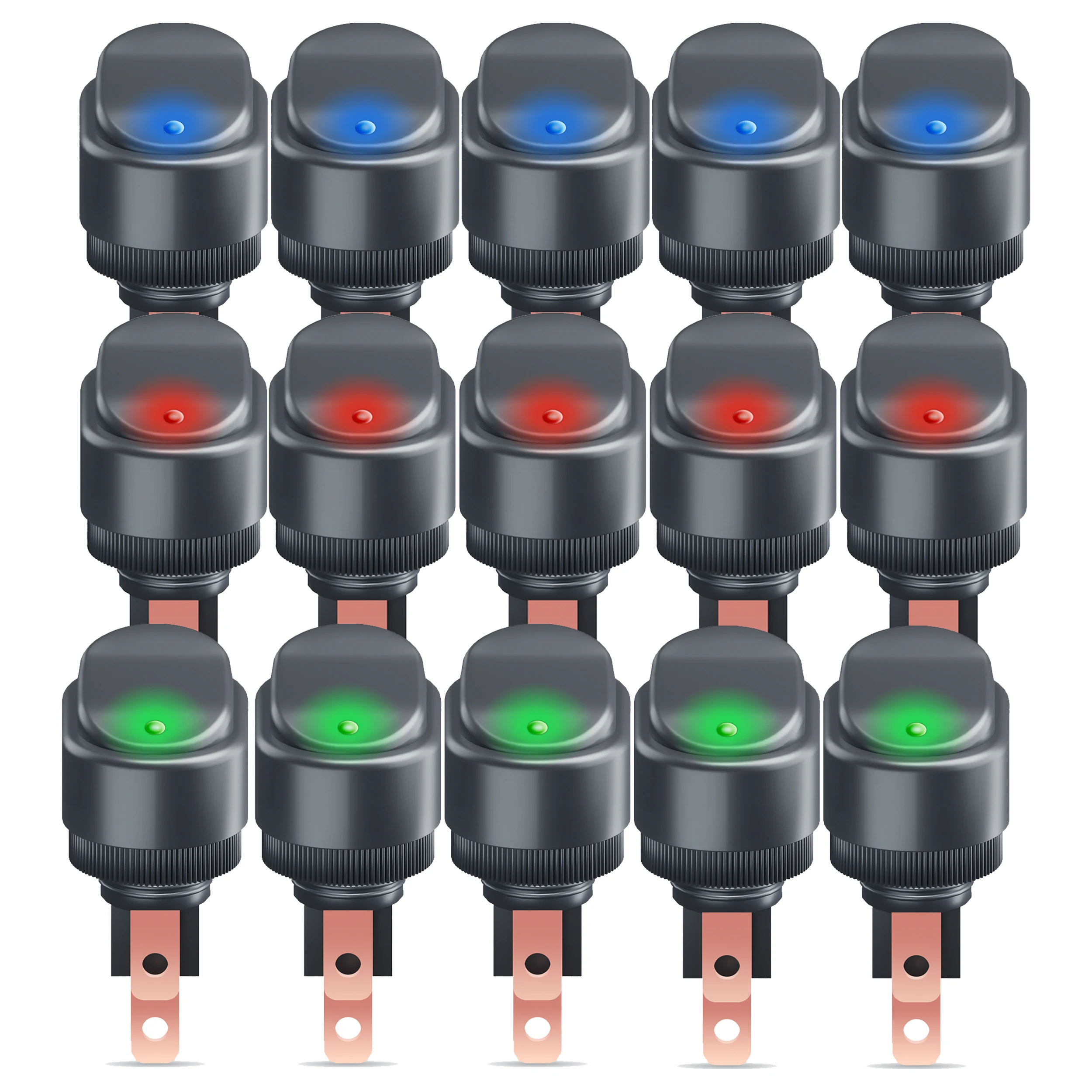 5PCS-12V-Led-Rocker-Switch-30A-12mm-3Pin-SPST-On-Off-Toggle-Switch-for ...