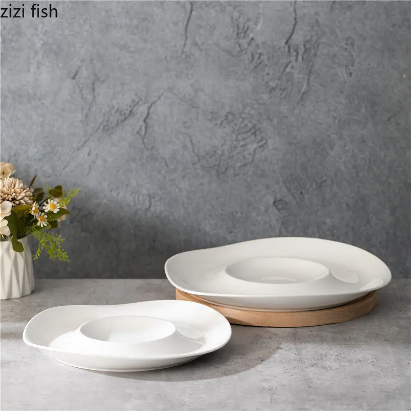 Ceramic-Dinner-Plate-Restaurant-Irregular-Service-Plate-Thick-Soup ...