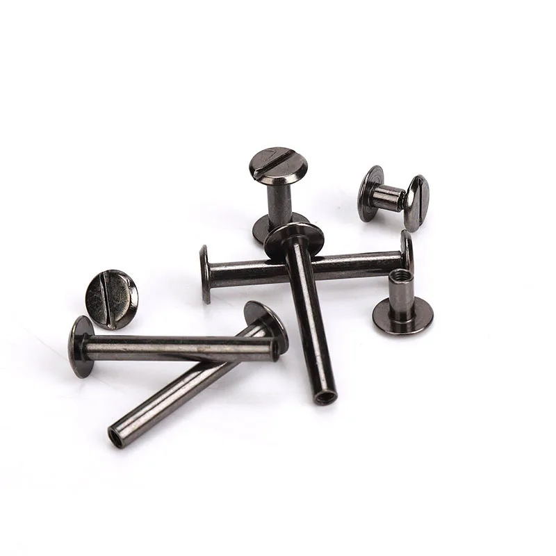 10pcs Metal Gun Black Binding Chicago Screws Nails Long Studs Rivets ...