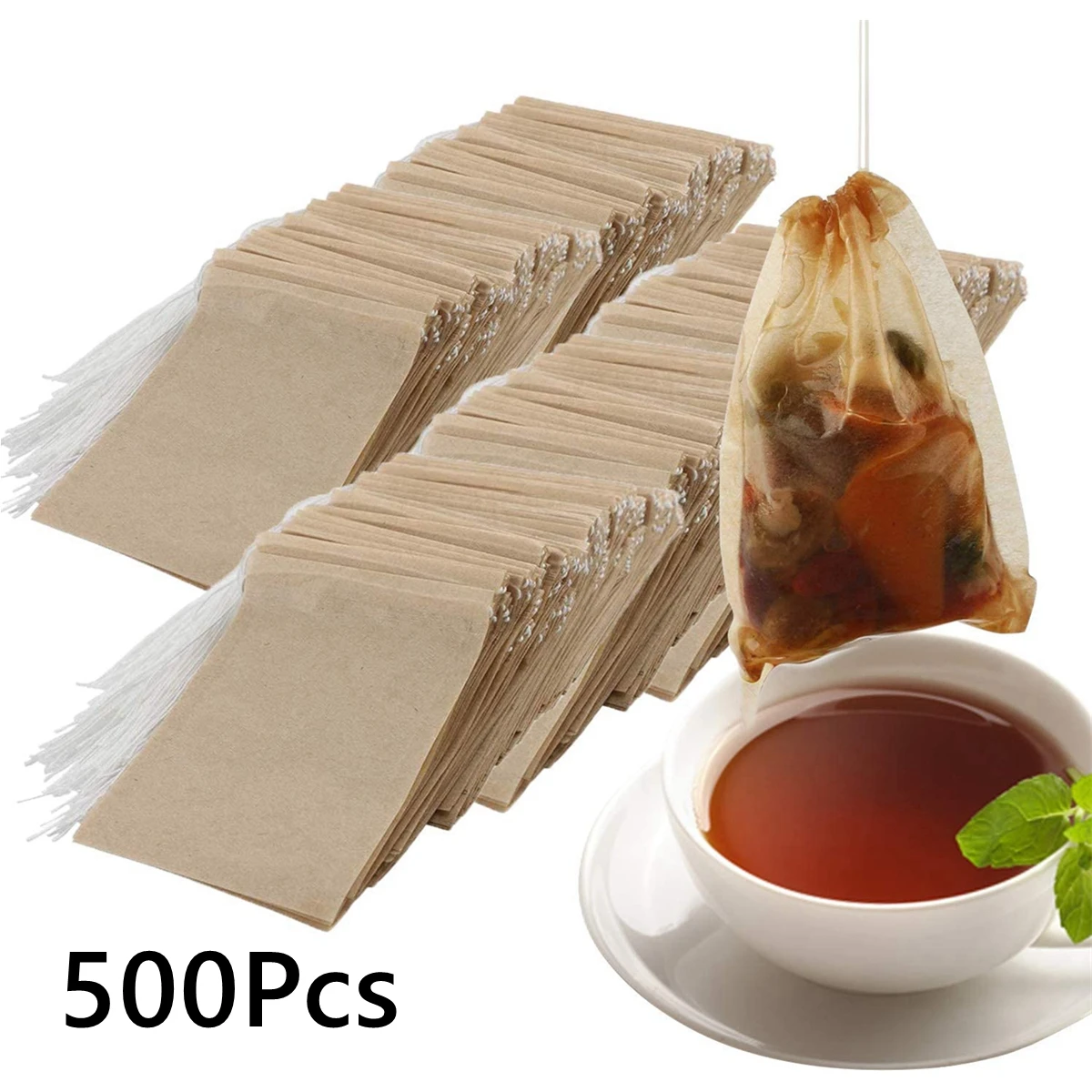 500Pack Tea Bags for Loose Leaf Tea Disposable Tea Bags Empty Tea Bags ...