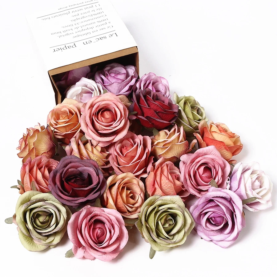 5-10Pcs-Rose-Artificial-Flowers-Head-Silk-Fake-Flowers-Wedding ...
