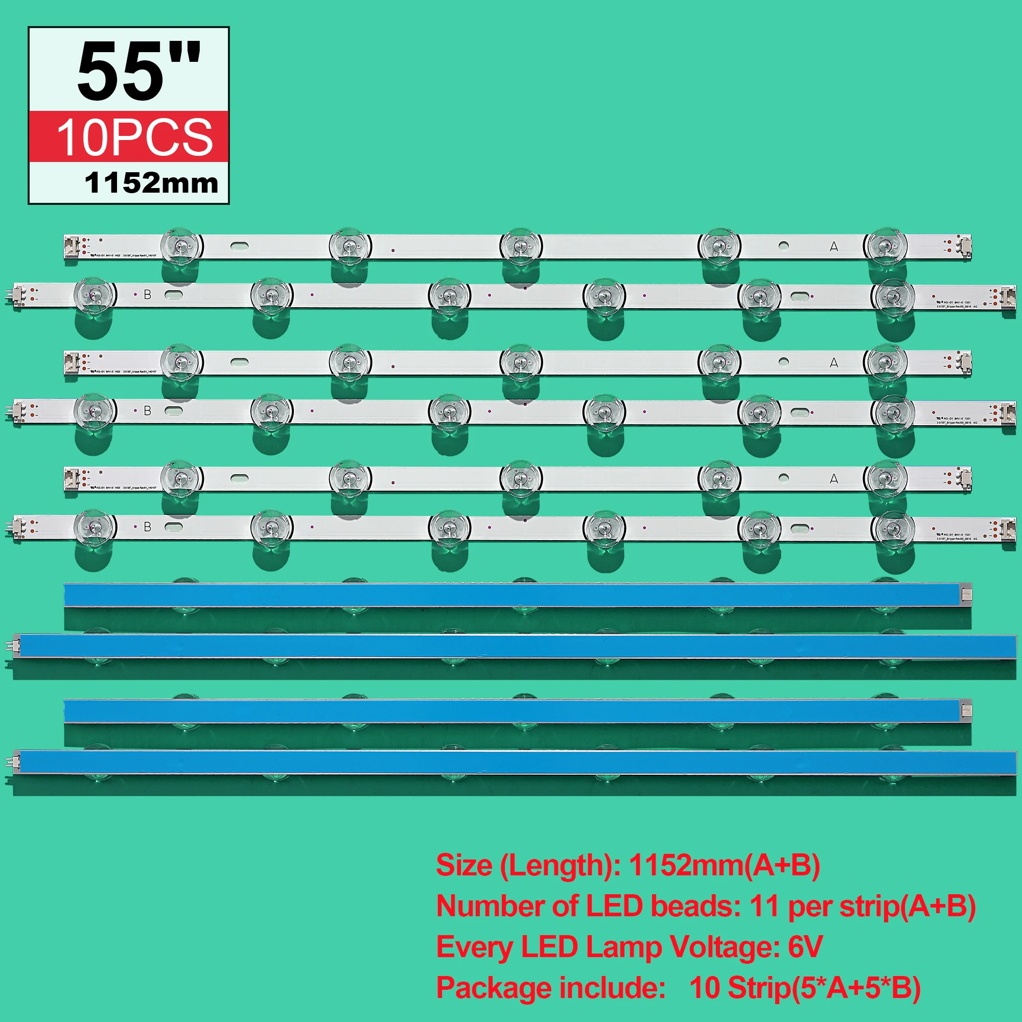 55" Row2.1 REV 0.01 TV LED Backlight for LG 55LB670V 55LB730V 6916L ...
