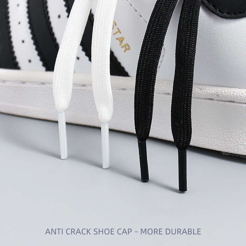 1pair-Flat-Double-layer-Classic-Black-White-Shoe-Laces-Fashion-Solid ...