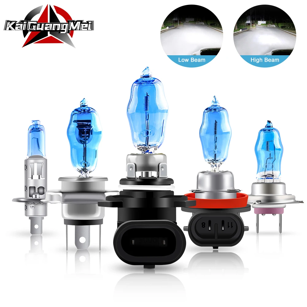 2PCS H7 H4 H8 H11 Halogen 100W 50W White Light 9005 9006 H1 H3 Car Bulb ...
