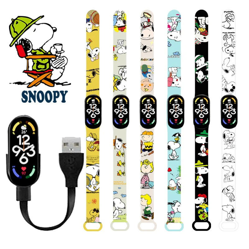 Disney-Snoopy-Bluetooth-Smart-Watch-M7-Bracelet-Sports-Electronic-Heart ...