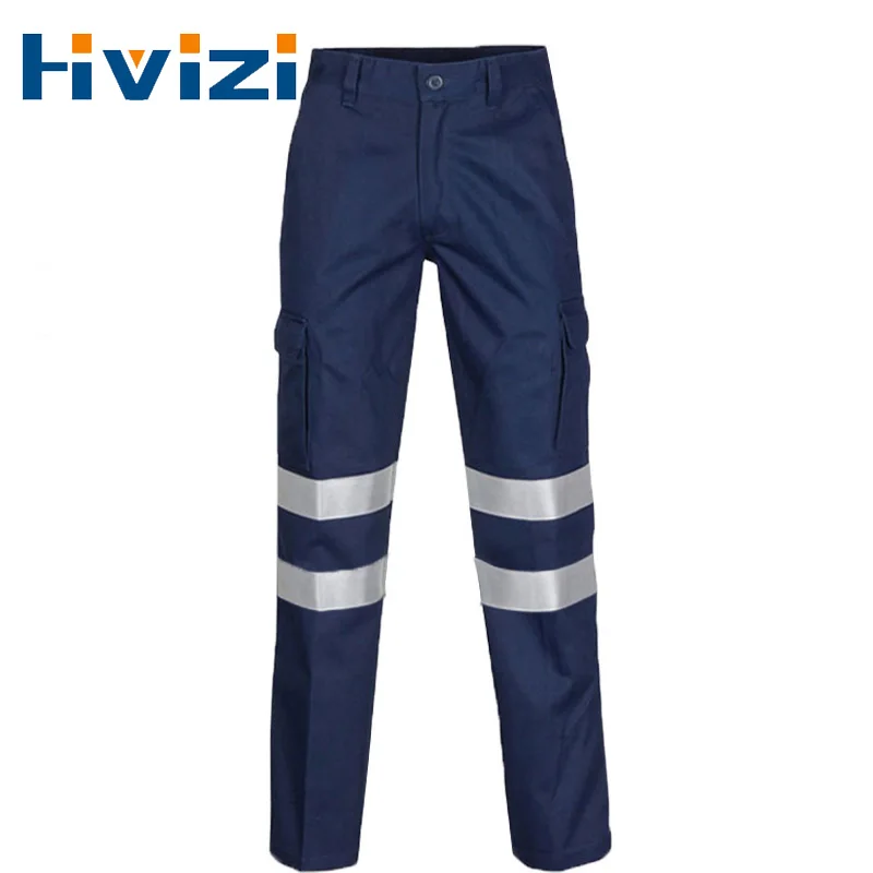 100-Cotton-Fabric-Construction-Work-Pants-for-Men-with-Reflective ...