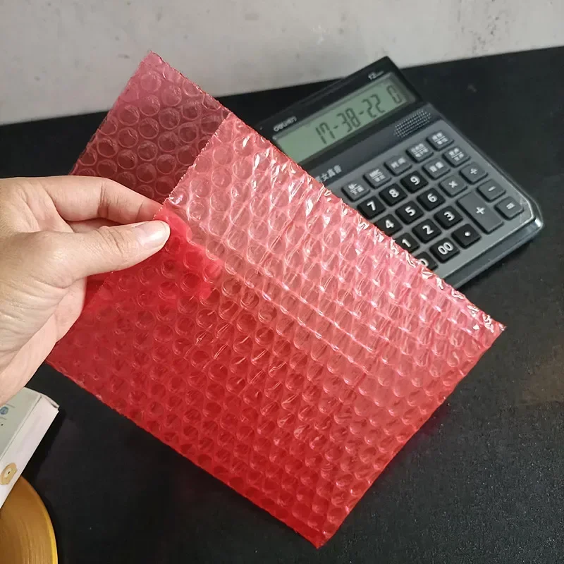 100pcs Red Double Layer Bubble Ziplock Bags Red Self-adhesive ...