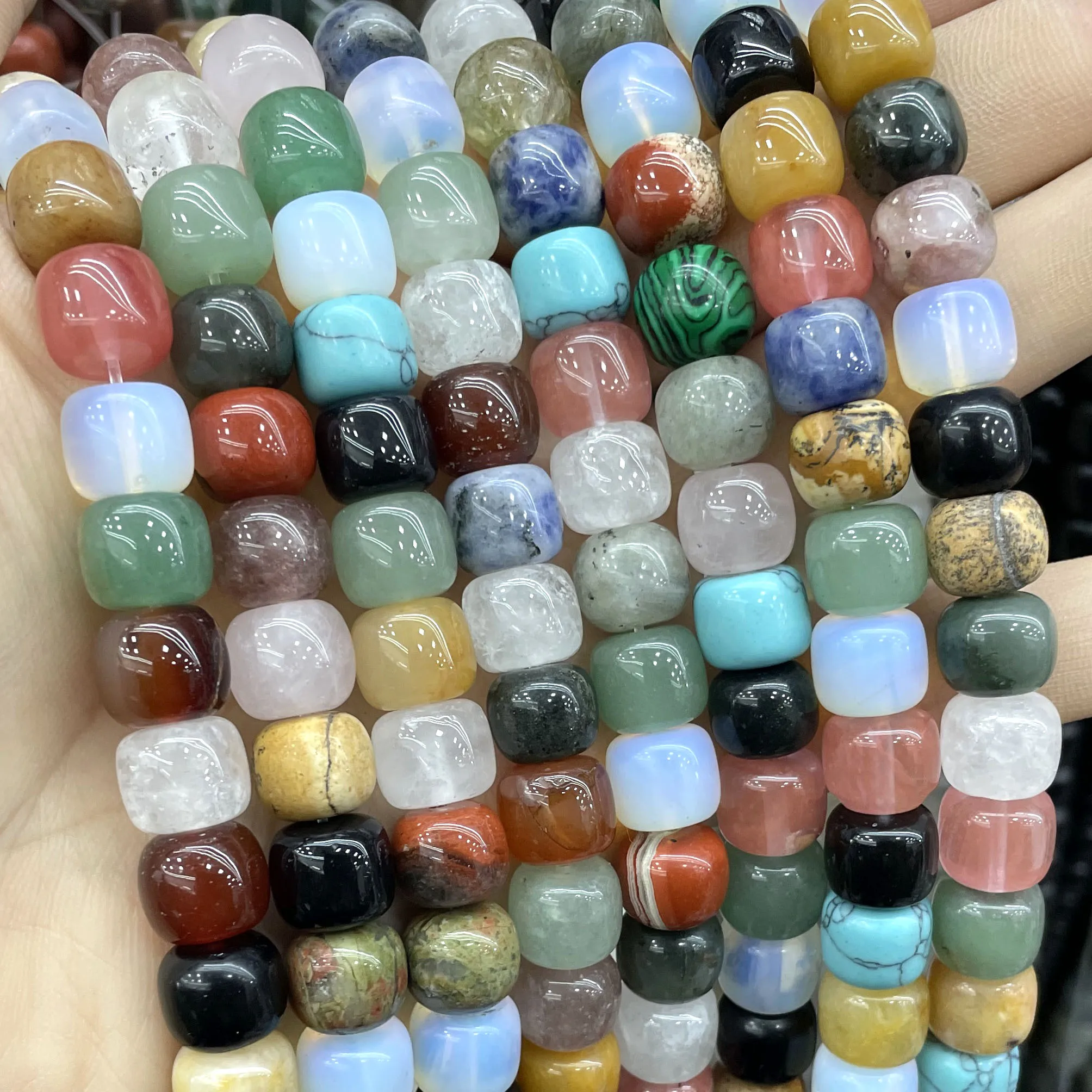 8MM 10MM Natural Stone Agates Jades Quartz Aventurine Labradorit Loose ...