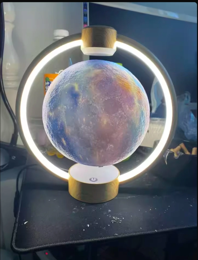 Maglev Moon Light Night Light Sleep Desk Lamp Bluetooth Audio Creative ...