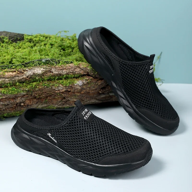 YRZL мужские полутапочки, летняя мужская обувь с дышащей сеткой ...