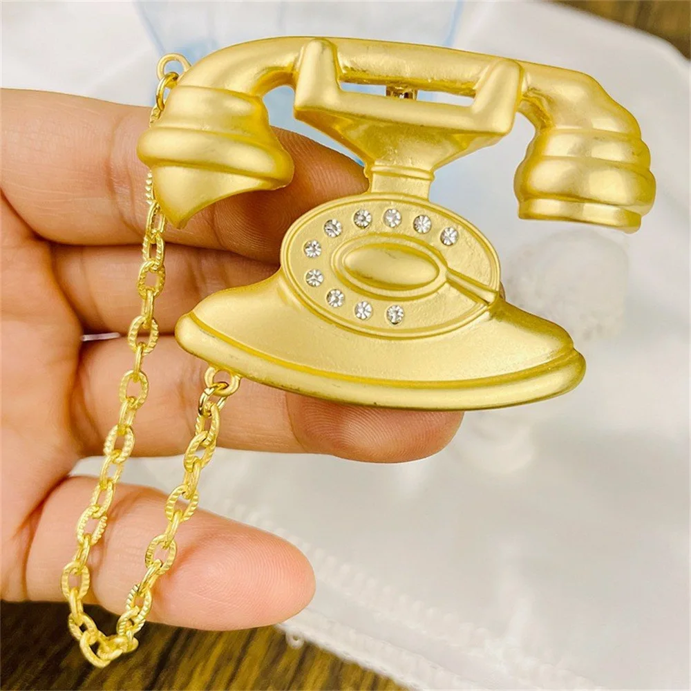 Exquisite Fashion Phone Brooch Alloy Material Senior Sense of Women's ...