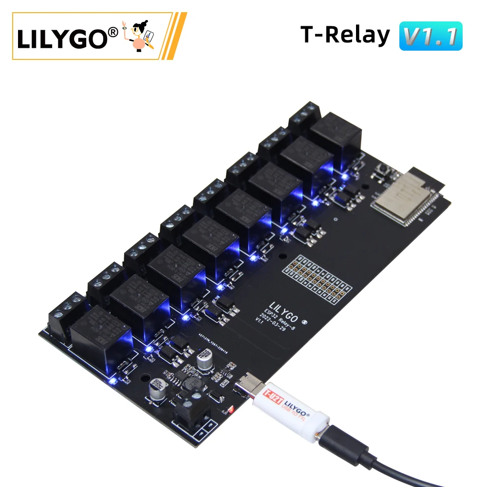 LILYGO® T Relay 5V 8 Channel Relay Module ESP32 Wireless Development ...