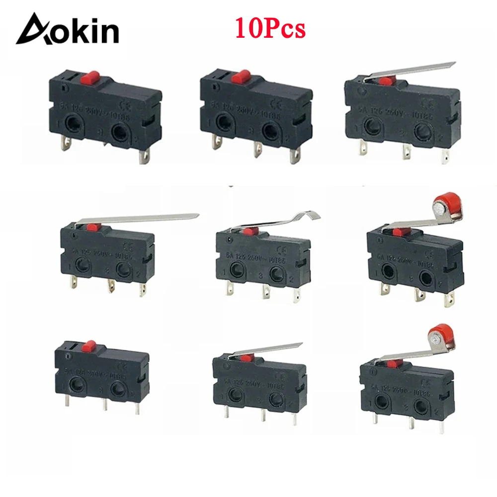 10-pces-micro-interruptor-3pin-n-o-nc-mini-interruptor-de-limite-5a ...