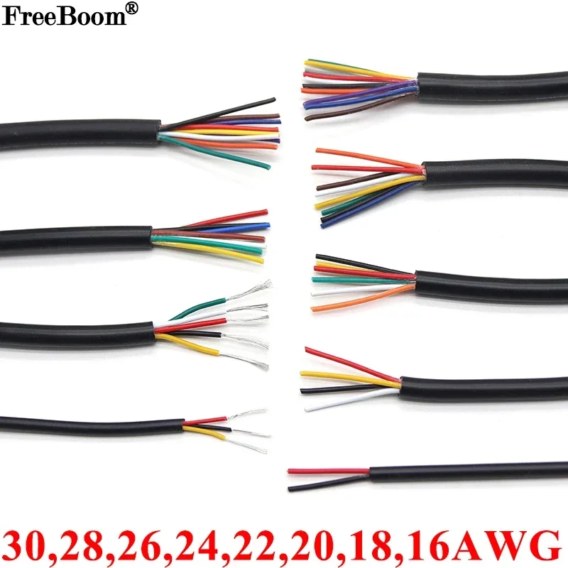 2/5/10M 28 26 24 22 20 18 16 AWG UL2464 Sheathed Wire Cable Copper ...