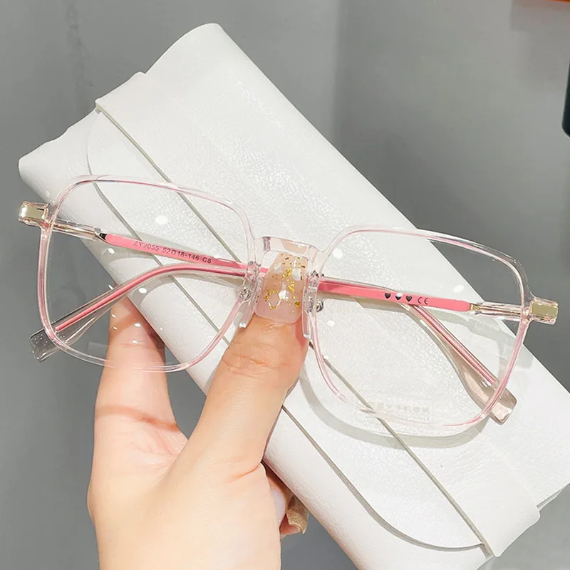 Anti Blue Light Glasses Ultra Light Candy Color Big Square Transparent ...