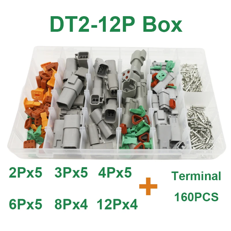 Deutsch DT series 2-12P Waterproof Wire Connector Kit DT06-2S DT04-2P Automotive Sealed Plug DT ...