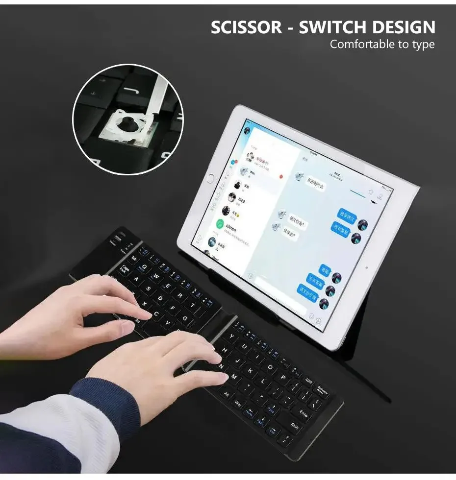 Light-Handy Mini Wireless Bluetooth Folding Keyboard,Foldable Wireless ...