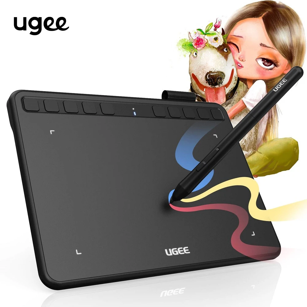 UGEE tableta de dibujo gráfico S640 de 6 pulgadas, Tablet Digital Art Pad con bolígrafo 8192 ...