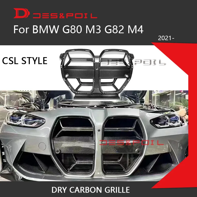 Dry-Carbon-Fiber-Grille-For-BMW-M3-G80-M4-G82-Front-Bumper-Plastic ...