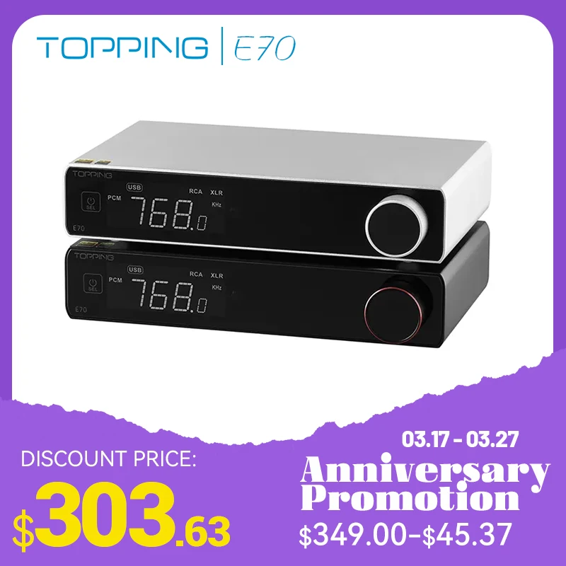 TOPPING E70 ES9028Pro Decoder Bluetooth 5.1 XU316 Support 32Bit/768kHz ...